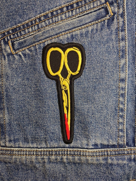 Bunny Scissors Embroidered Patch. Horror Movie Inspired | Etsy