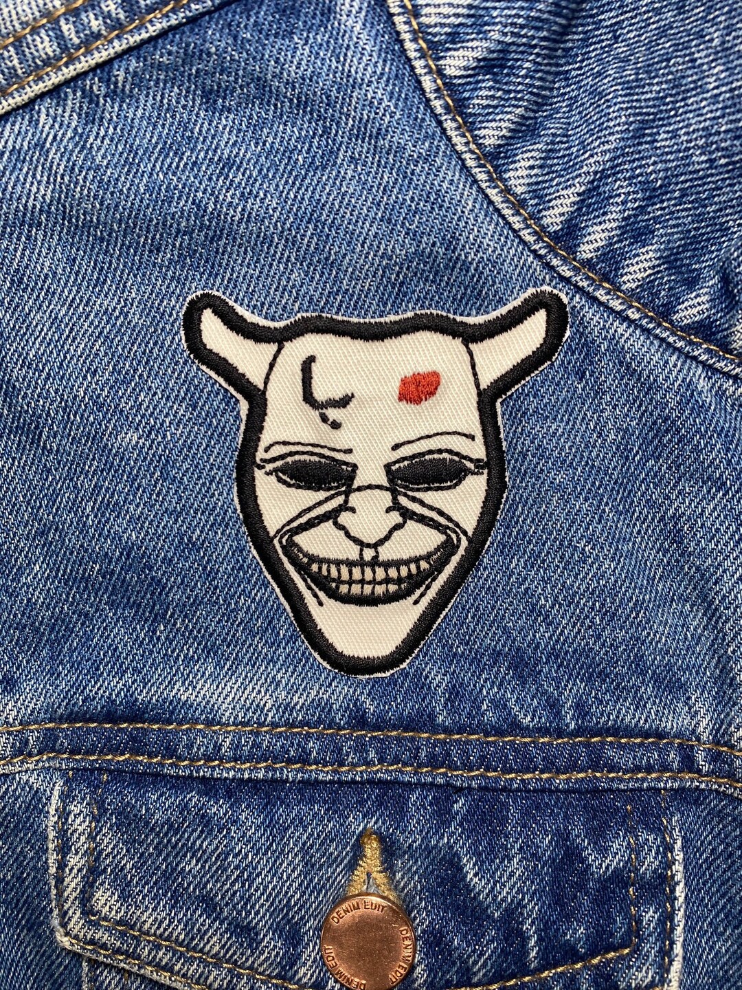 Grabber Mask Embroidered Patch. Horror Movie Inspired Patches. Iron on ...