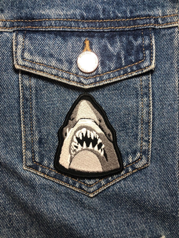 Poster Shark Embroidered Patch. Horror Movie Inspired Patches. | Etsy