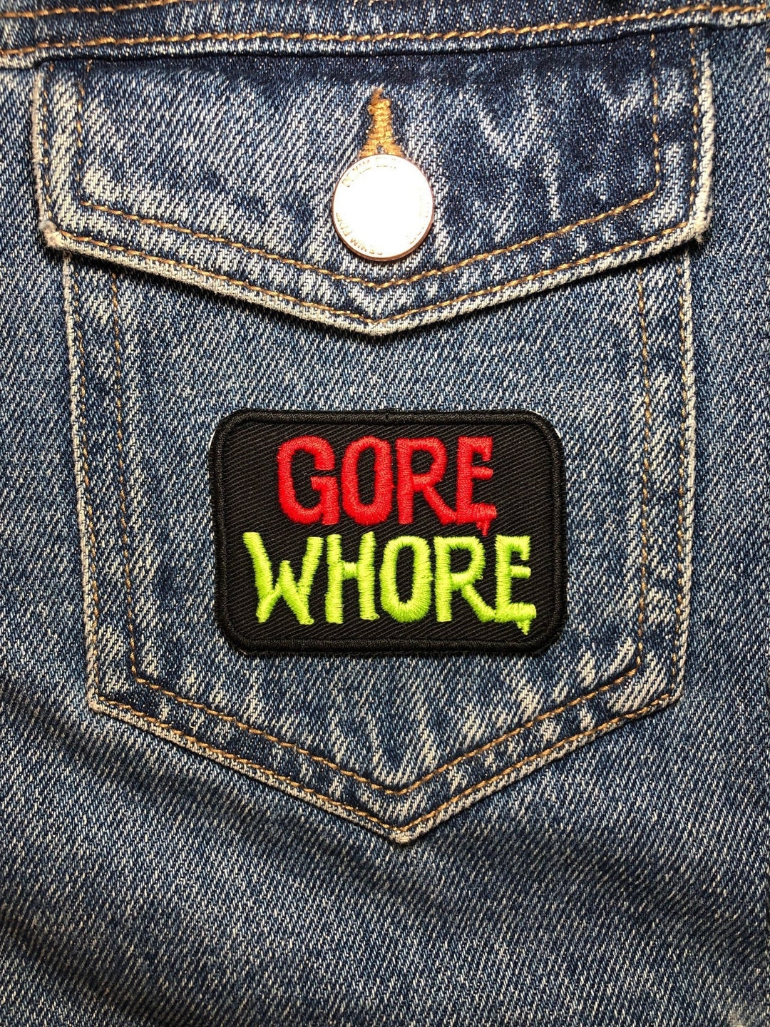 Gore Whore Embroidered Patch. Horror Movie Inspired Patches. Iron on ...