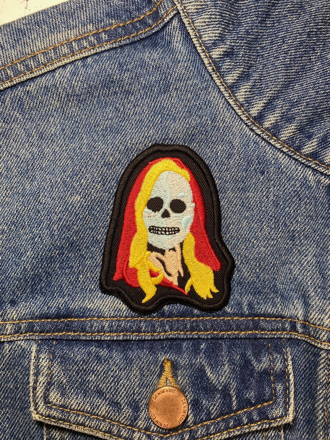 Skull Mask Embroidered Patch. Horror Movie Inspired Patches. Iron on ...