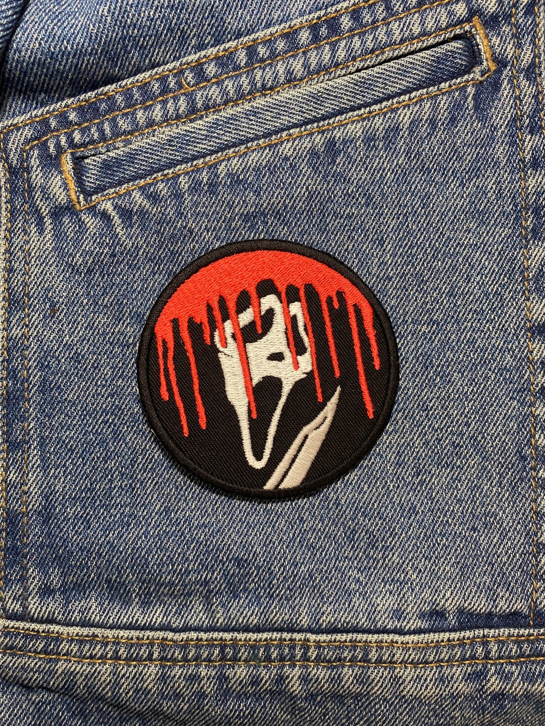 Bleeding Slasher (ver 3) Embroidered Patch. Horror Movie Inspired Patches. Iron on Backing. - Etsy
