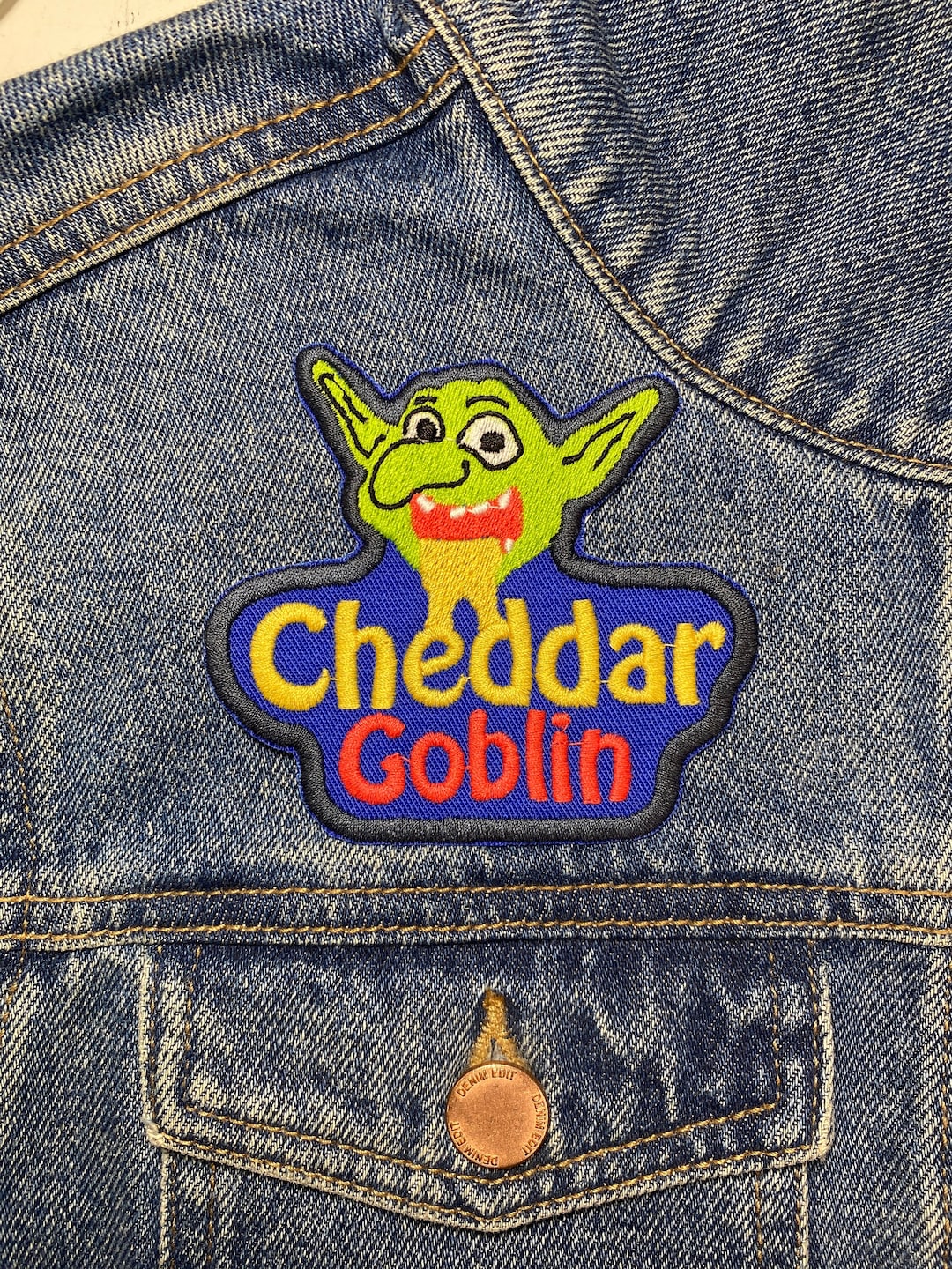 Cheddar Goblin Embroidered Patch. Horror Movie Inspired Patches. Iron ...