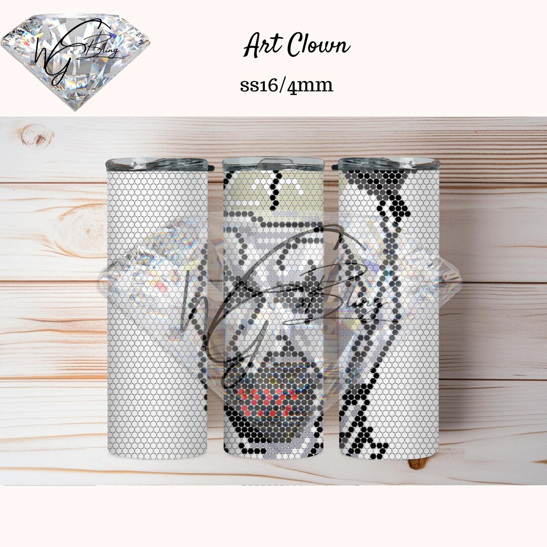 Art Clown Rhinestone Template Digital Download | 20oz Tumbler Pattern ...
