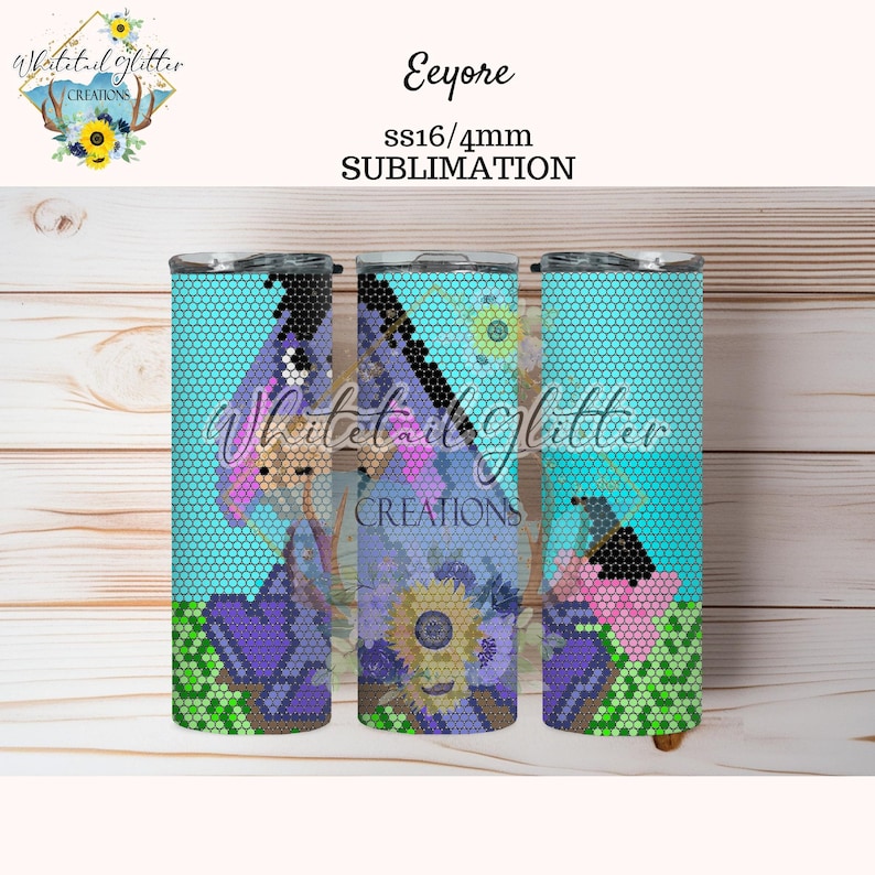 Eeyore Rhinestone Sublimation Template 60 Stones per Row SS16 20oz ...