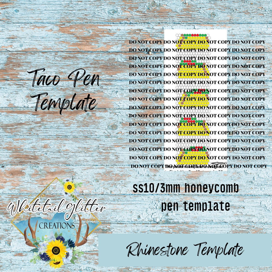 Taco Pen Rhinestone Template SS10 or 3MM - Etsy