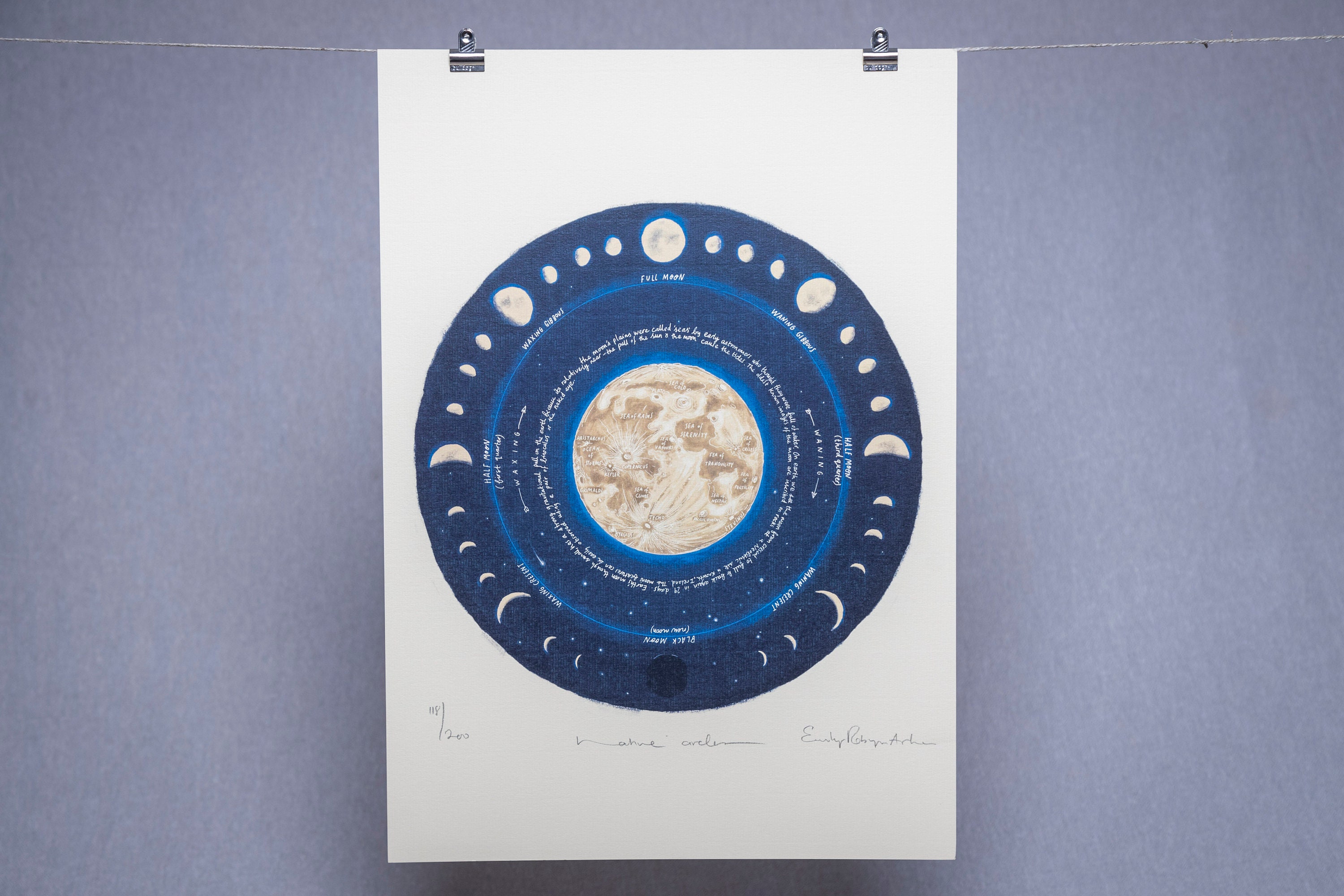Moon Phases - Lunar Calendar - Limited Edition ‘native Circles’ Print ...