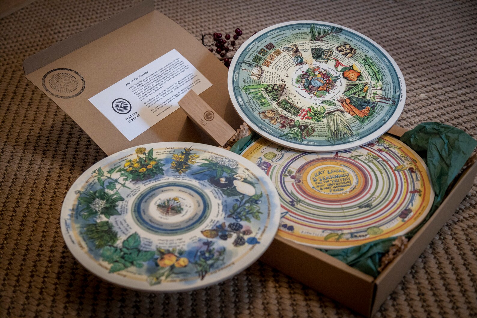 Seasonal Food Gift Box: ‘native Circles’ Three Food Related Circles and ...
