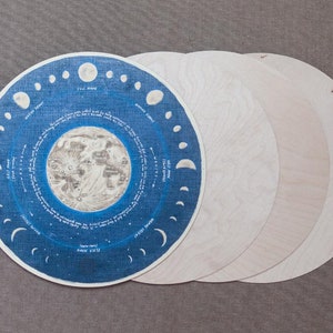 Moon Phases - Lunar Calendar - 'native Circles' Wooden Circular Print ...