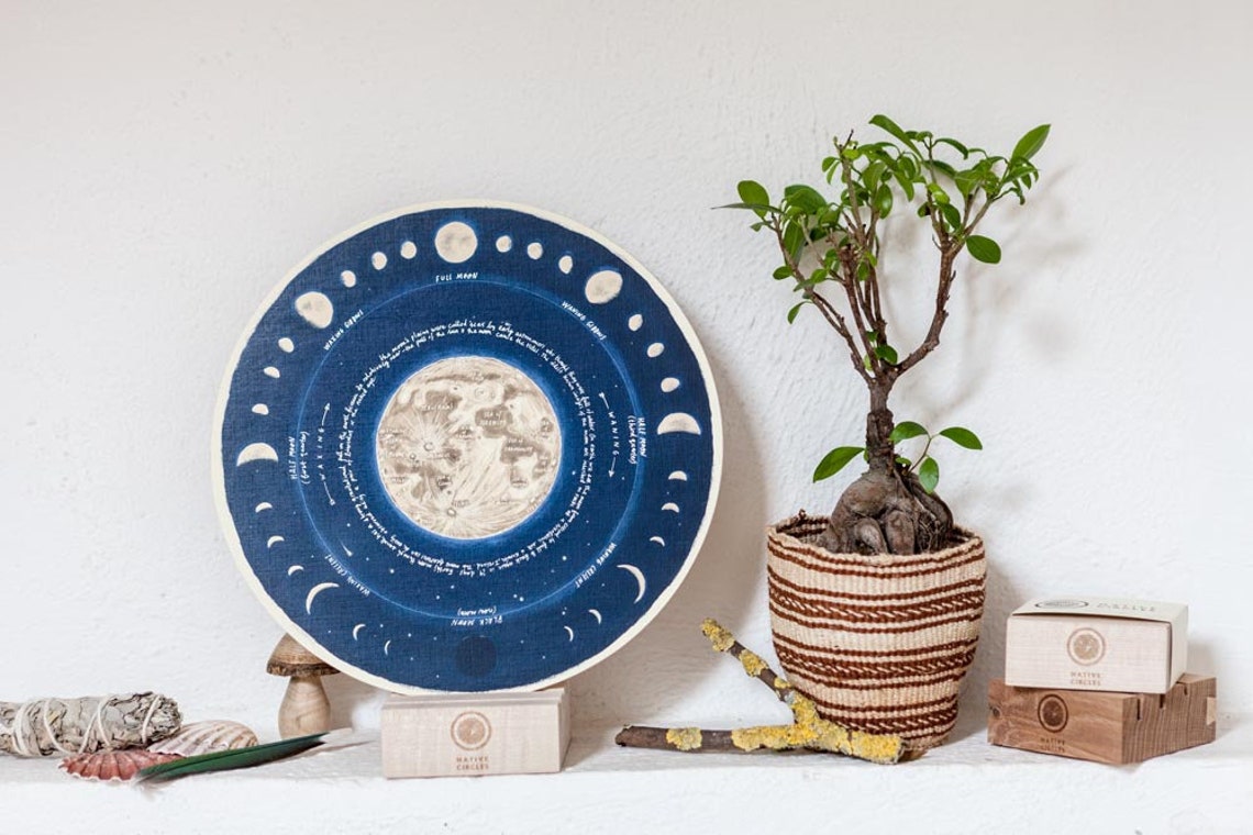 Moon Phases Lunar Calendar 'native Circles' | Etsy