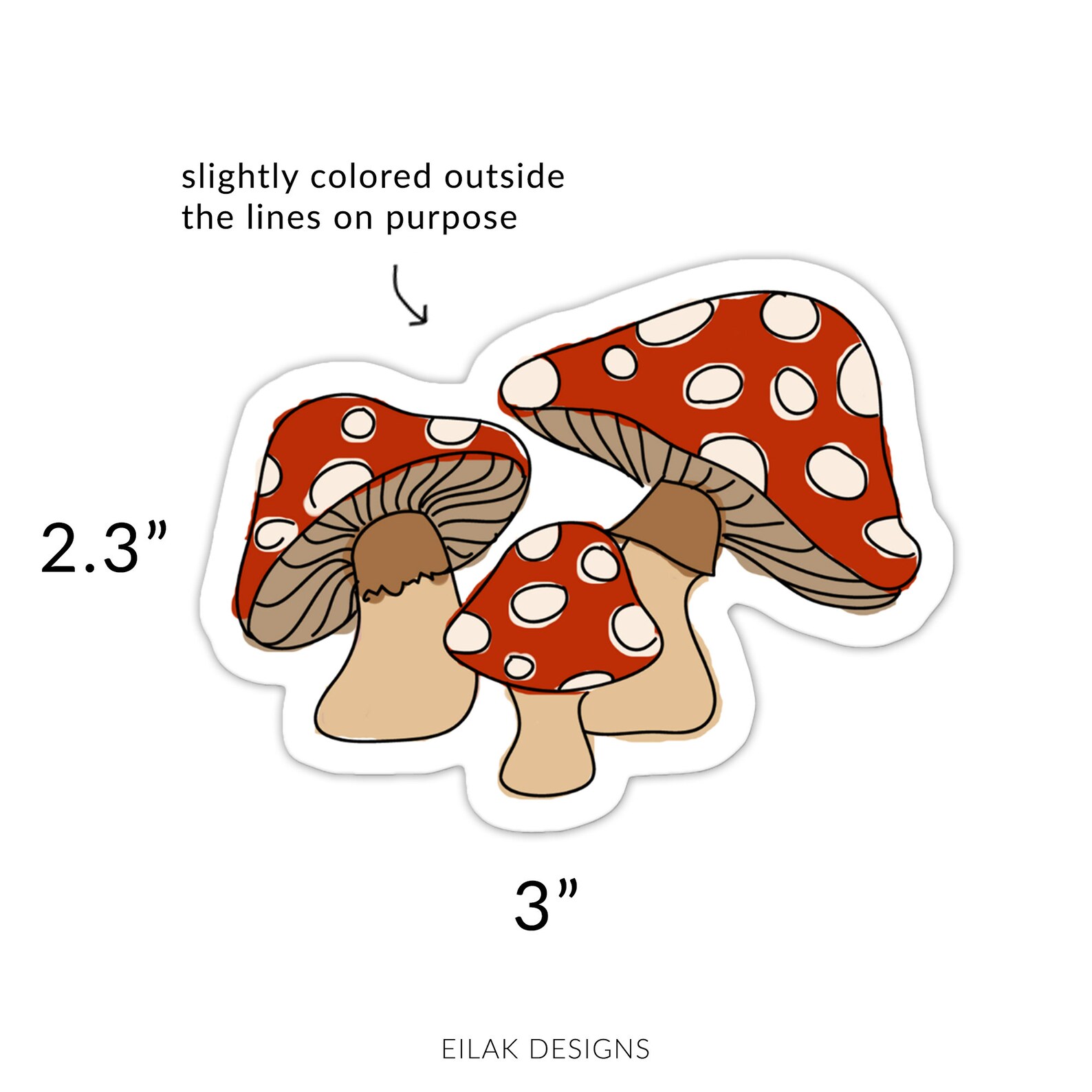 Cottagecore Mushroom Sticker | Vinyl Weatherproof Waterproof | Fungi ...