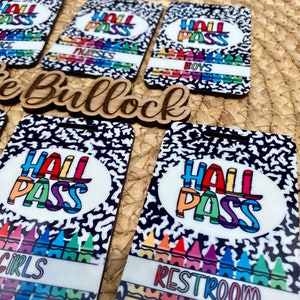 Teacher Hall Passes- Teacher Appreciation Gift- Customizable Hall Pass ...