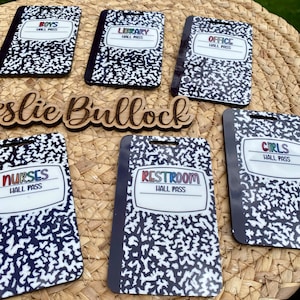 Teacher Hall Passes- Teacher Appreciation Gift- Customizable Hall Pass ...