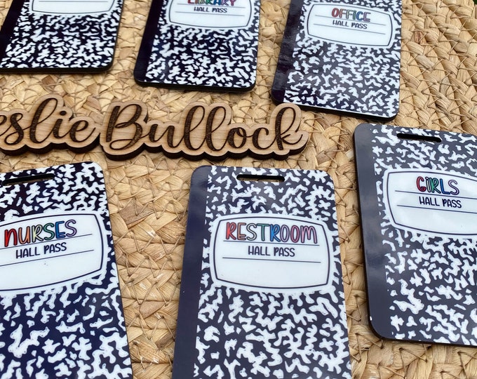 Teacher Hall Passes | Wooden Hall Pass | Back to School | Teacher ...