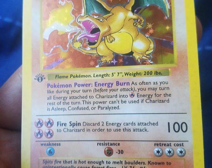 Star Holo) (thick Stamp) 1st Edition Charizard Pokemon Card Base Set ...