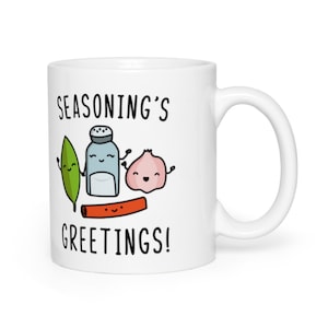 Seasoning's Greetings, Holiday Mug, Christmas Gift, Pun Mug, Gifts ...