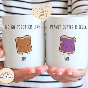 We Go Together Like Peanut Butter and Jelly - Couple Mug Set, Valentine ...