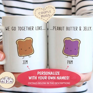 We Go Together Like Peanut Butter and Jelly - Couple Mug Set, Valentine ...