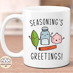 Seasoning's Greetings, Holiday Mug, Christmas Gift, Pun Mug, Gifts ...