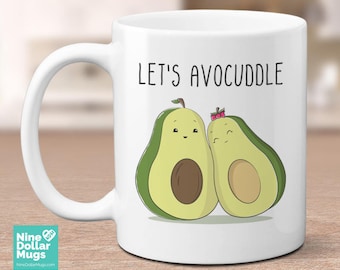 Let's Avo-cuddle Avocado Valentine's Day Gift Mug With Color Inside - Etsy