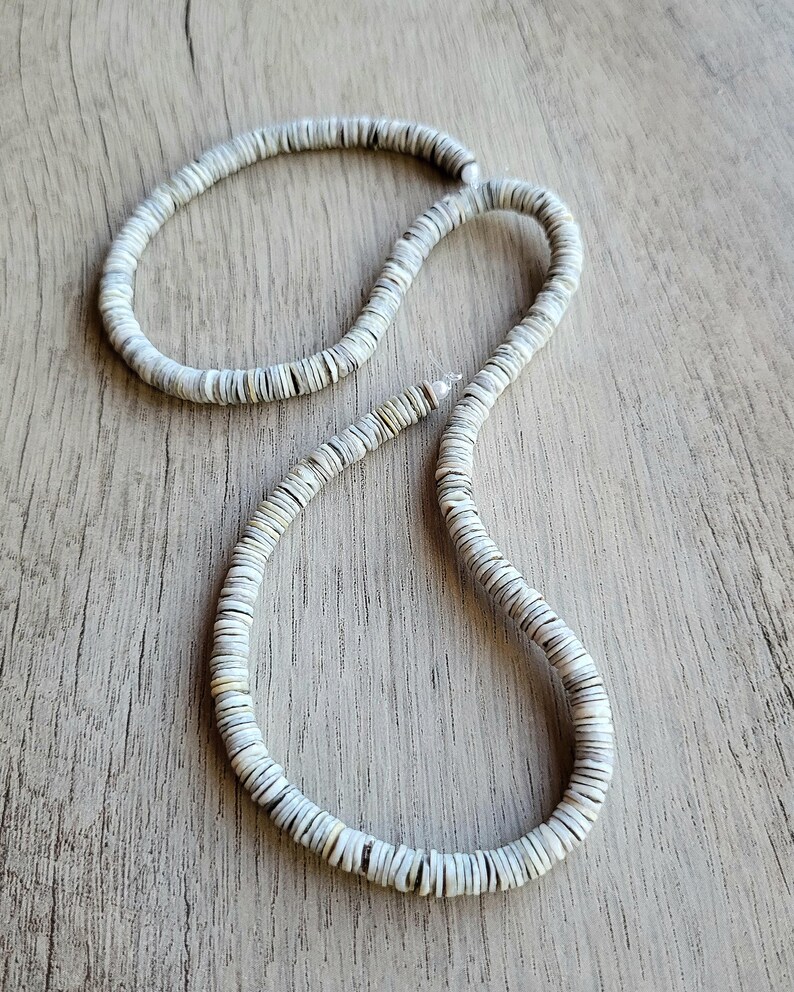 Natural Olive Shell Heishi Beads: 5mm Irregular Disc (16 Inch Strand ...