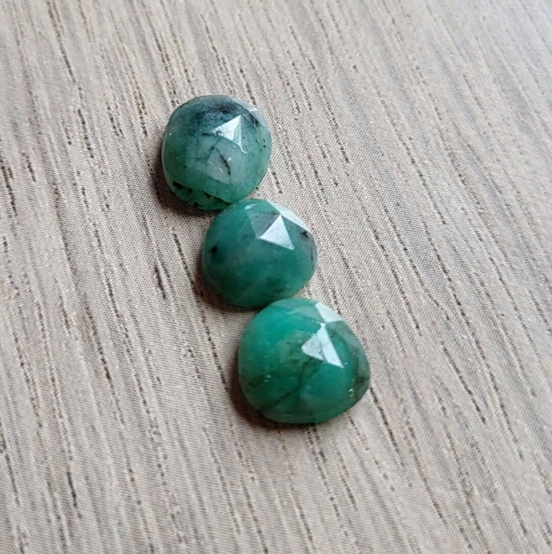 Rose Cut Rustic Emeralds Rustic Emerald Cabochons, Rosecut Emerald ...