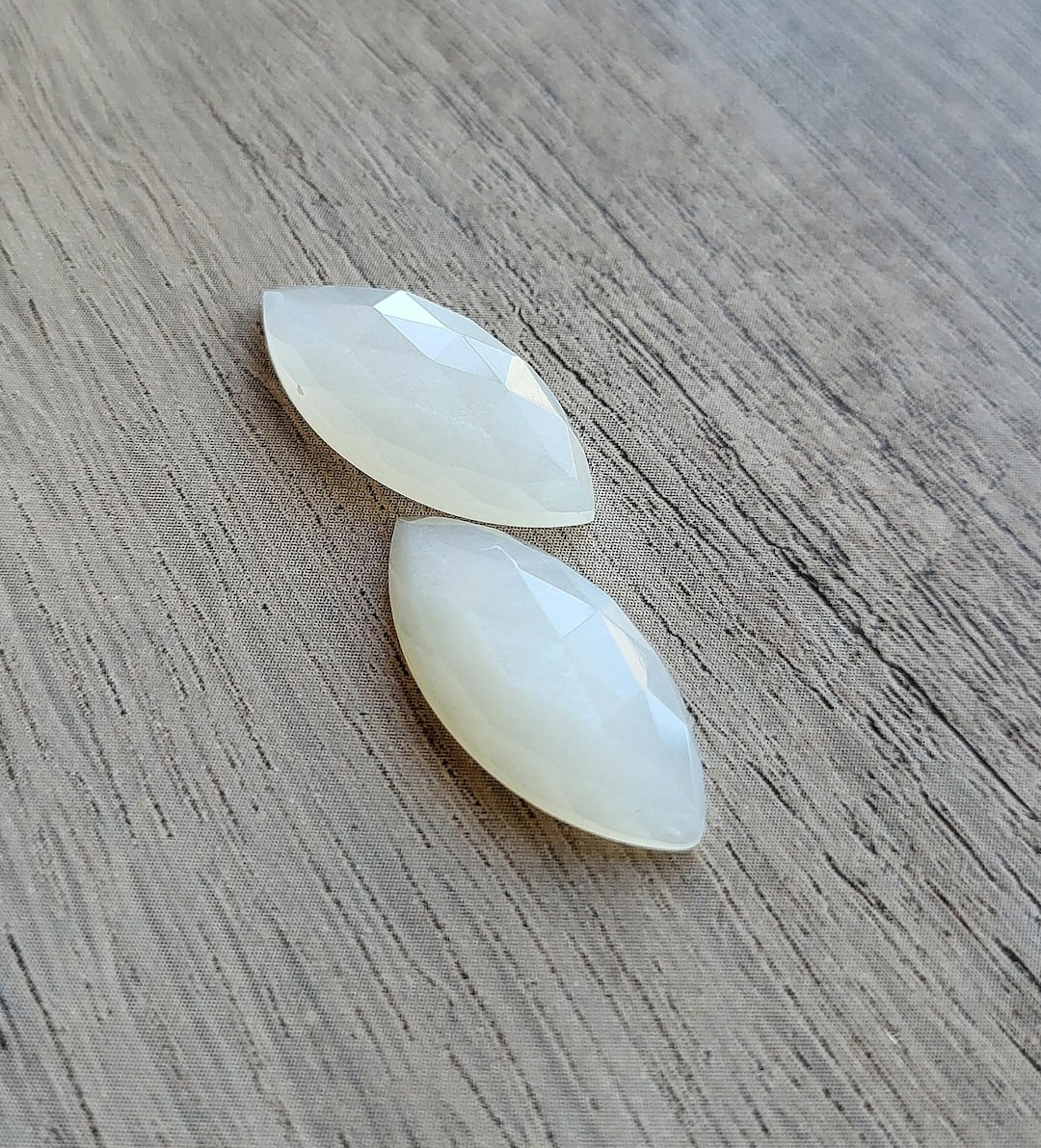 White Moonstone Pair, Rosecut White Moonstone, White Moonstone ...
