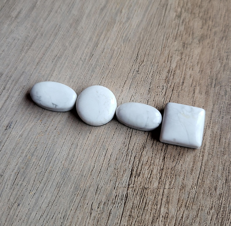 Natural Howlite Stones With Flat Backs, White Jewelry Making Cabochons ...