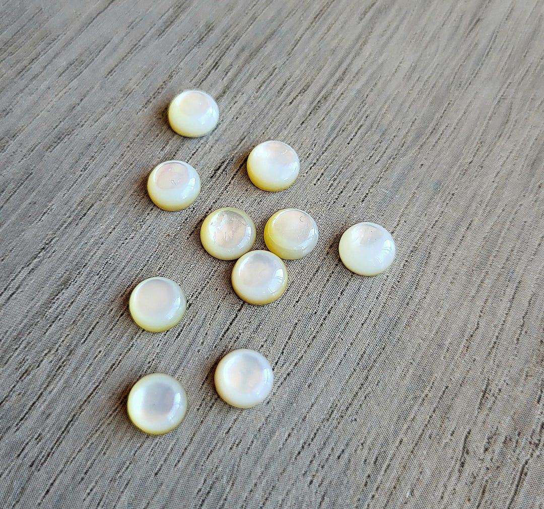Mother of Pearl Cabochons, 6mm Round Cabochons, Flat Backed Shells for ...