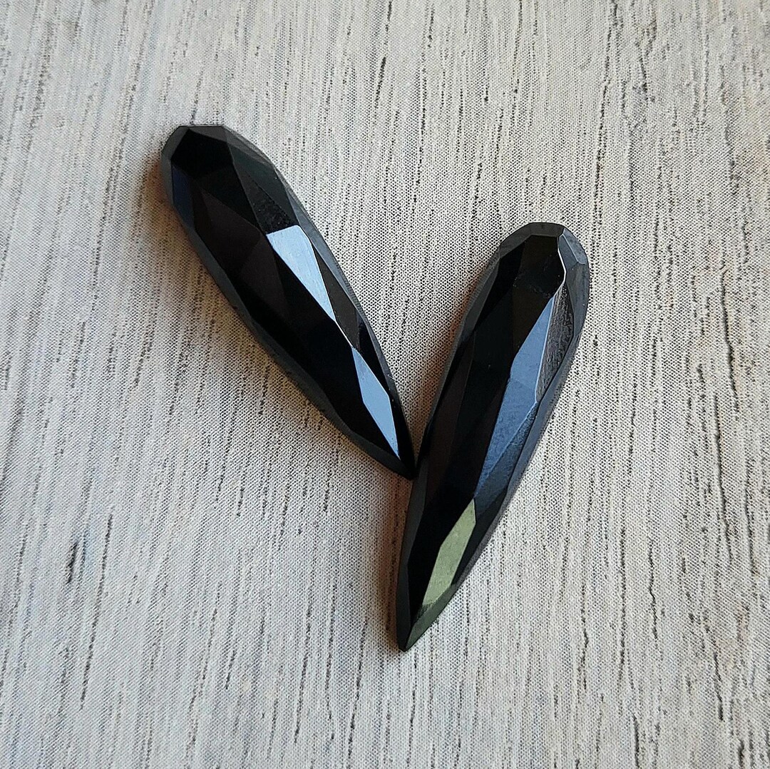 Rosecut Onyx Pair, Onyx Talons, Talon Cabochon, Cabochon Pair, Onyx ...