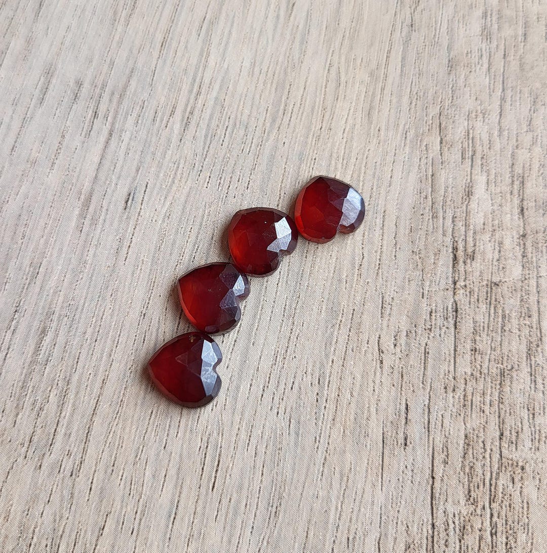 Garnet Hearts, Rosecut Hearts, Heart Rosecuts, Garnets, Garnet Cabochon ...