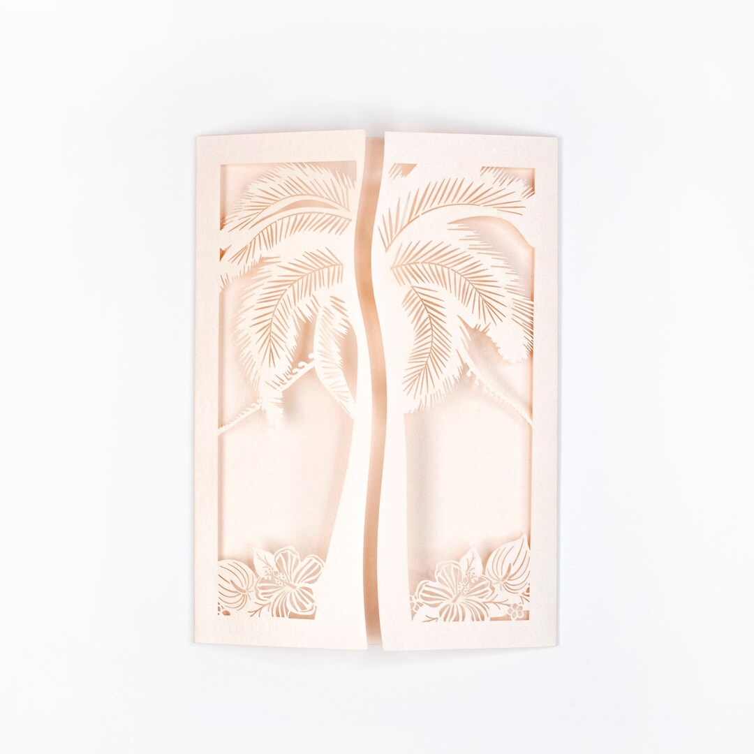 Cover Peach Metallic Laser Cut Cover With a Palm Tree Pattern DIY ...