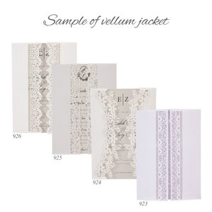 Set of 5 Samples of Vellum Jacket, Floral Vellum Wrap for 5 X 7 Cards ...