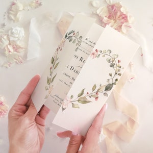 Printed Vellum Wraps 5x7, Vellum Wrapper With Heart-shaped Floral ...