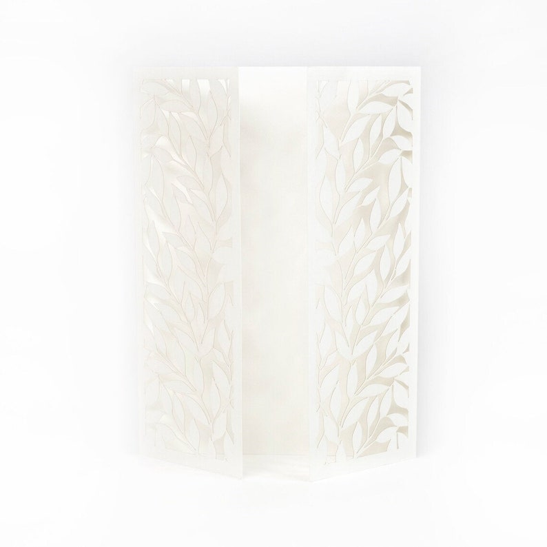 Laser Cut Covers With Leaf Motif Cream/ivory Paper DIY - Etsy