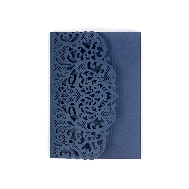 Navy Blue Laser Cut Lace Covers - Wedding, Birthday, Christening ...
