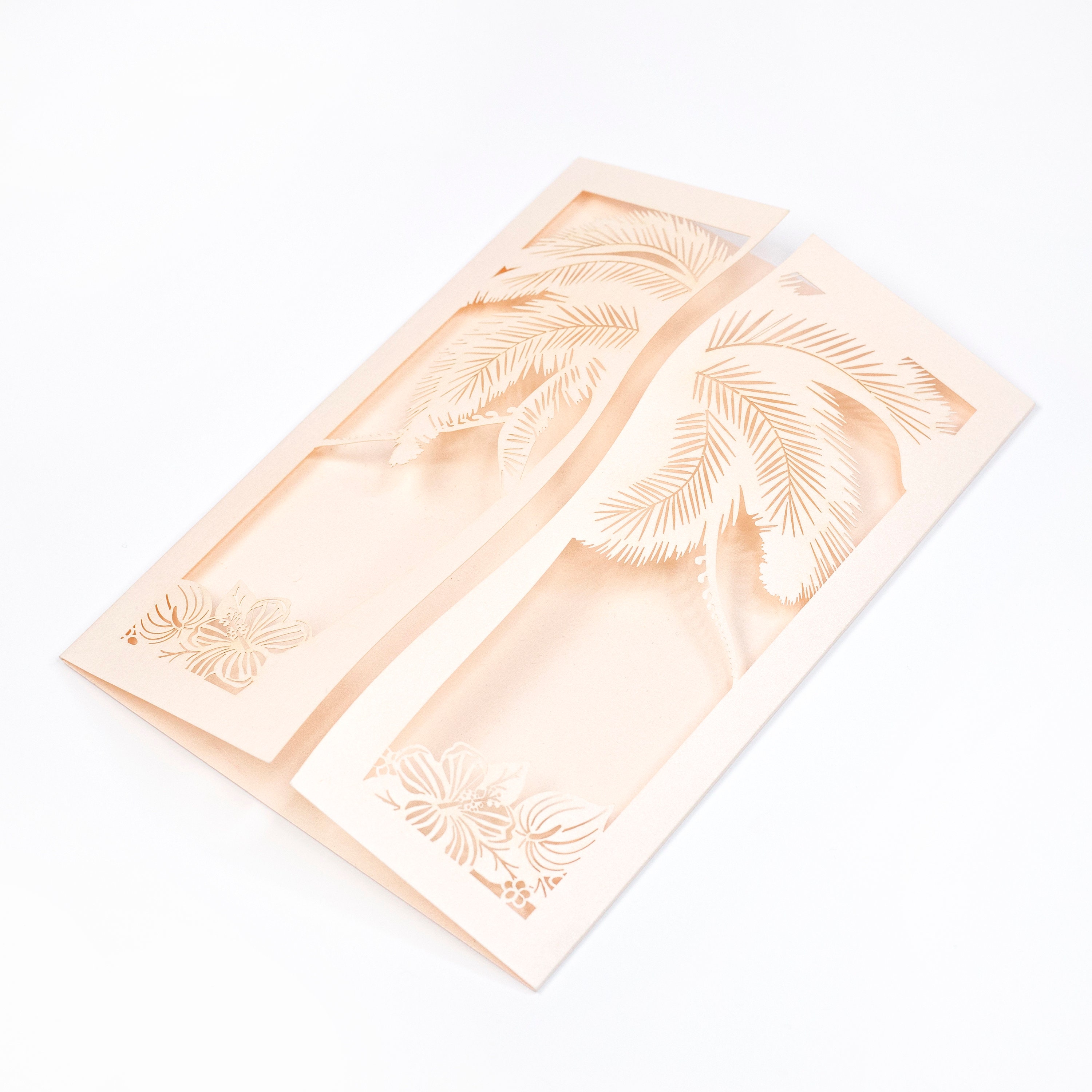 Cover Peach Metallic Laser Cut Cover With a Palm Tree Pattern DIY ...