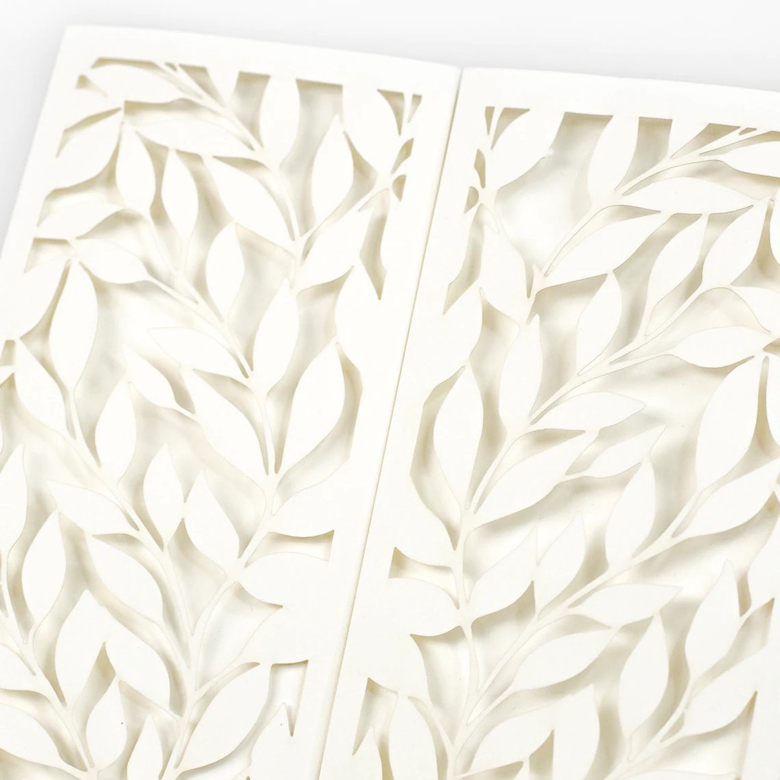 Laser Cut Covers With Leaf Motif Cream/ivory Paper DIY - Etsy