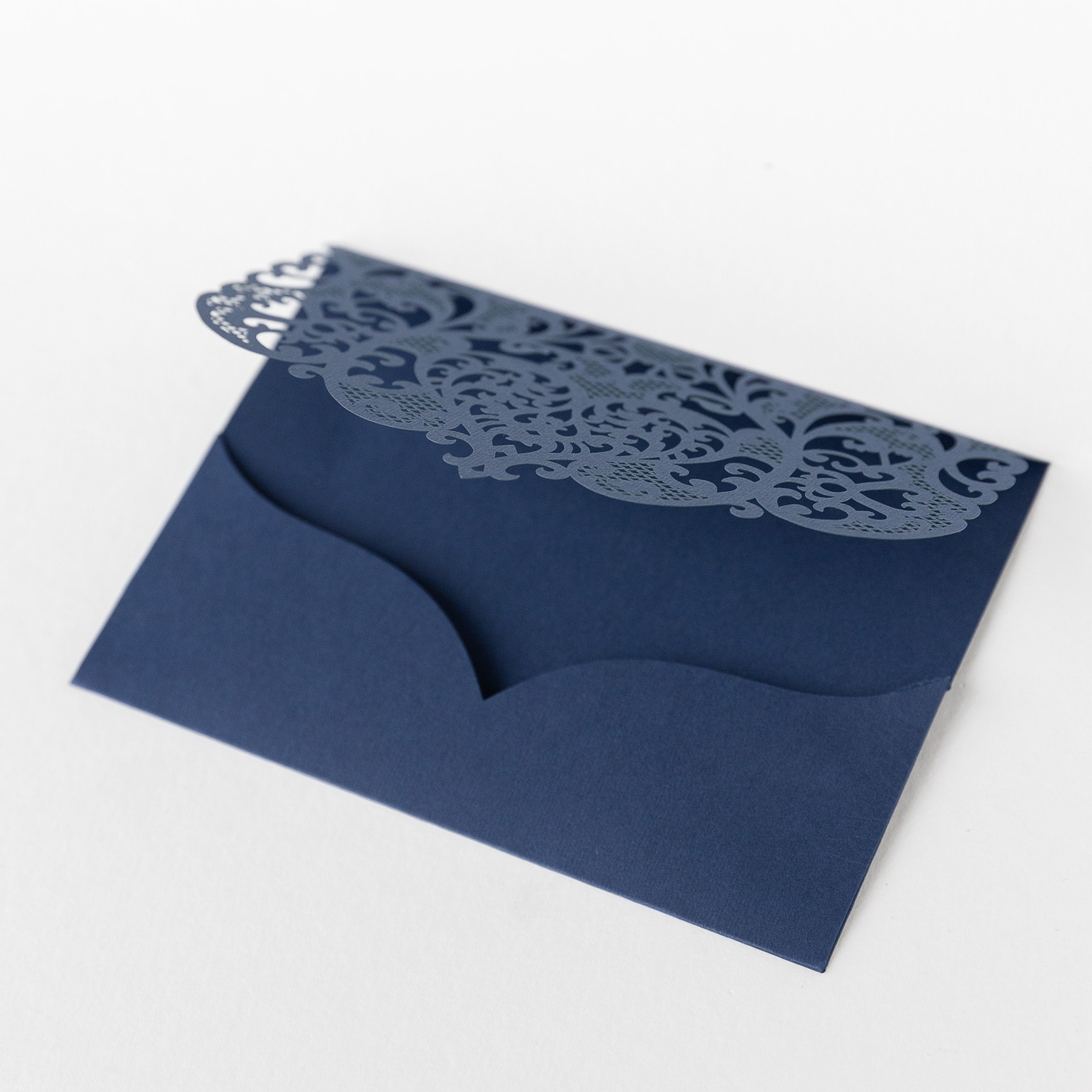 Navy Blue Laser Cut Lace Covers - DIY Invitations Wedding Stationery - Etsy