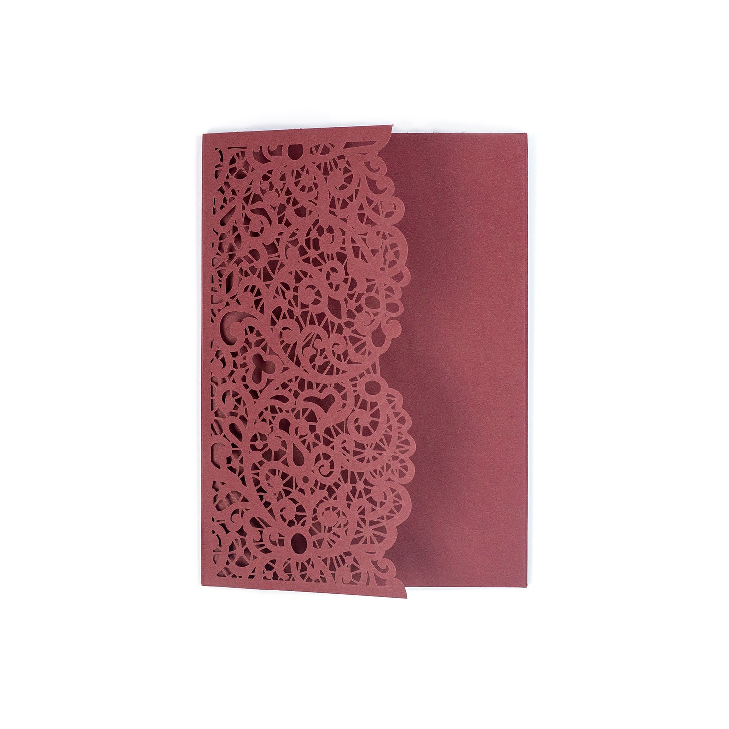 Laser Cut Invitation Covers With Envelope Burgundy Colour - Etsy