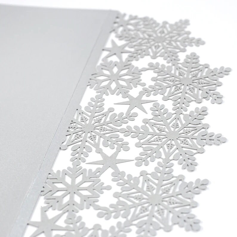 Laser Cut Covers With Snowflakes Silver Metallic Paper DIY - Etsy
