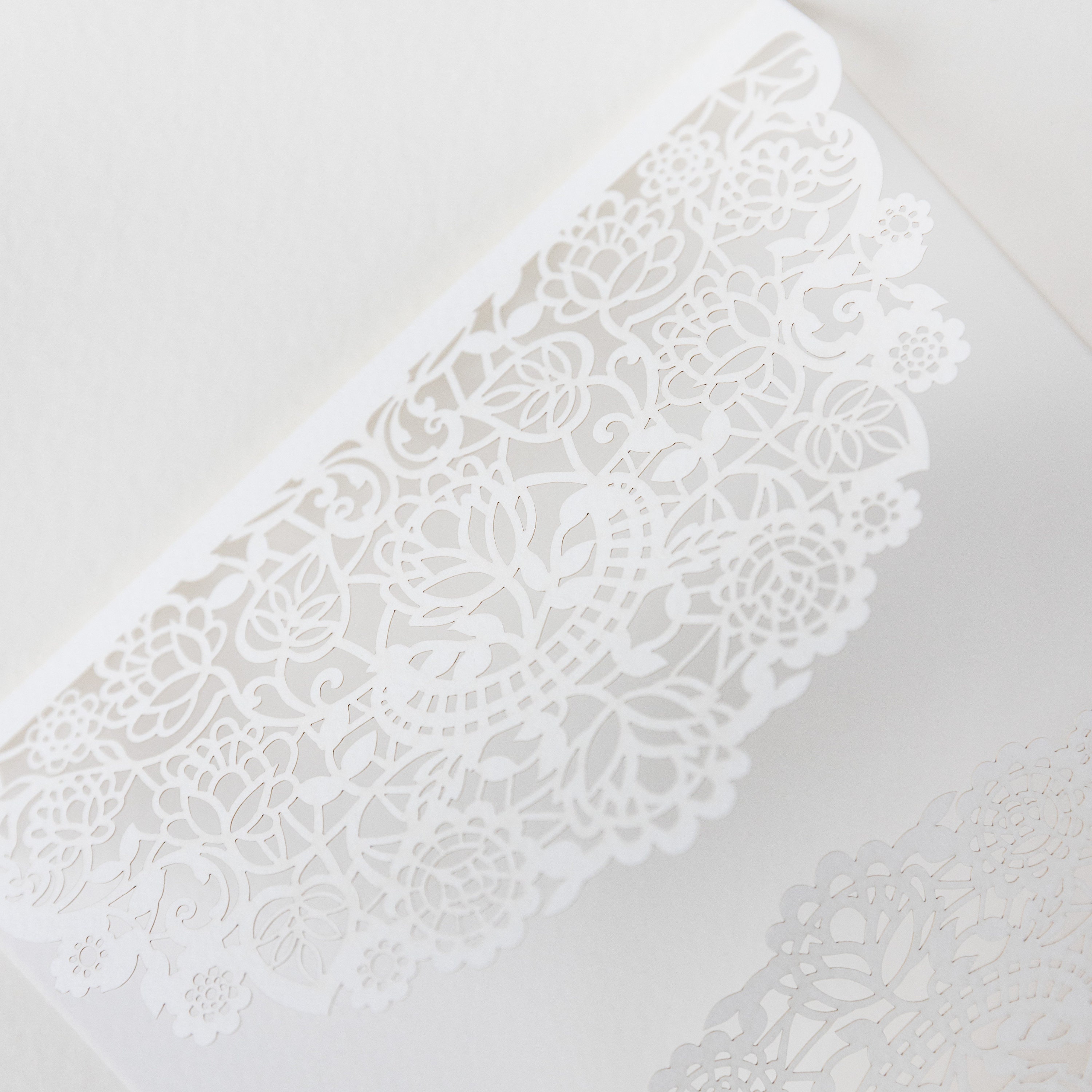 Ivory Cover Laser Cut Cover DIY Invitations Intricate Lace Cut Into the ...