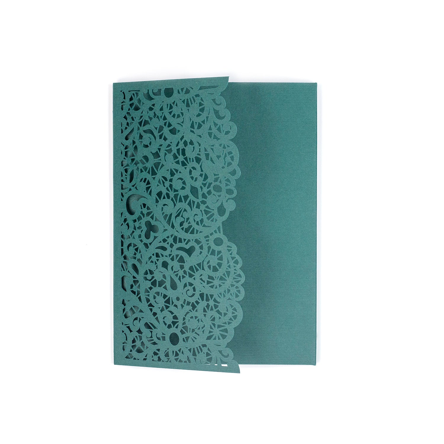 Laser Cut Invitation Covers Forest Green Colour, Cover With Envelope ...
