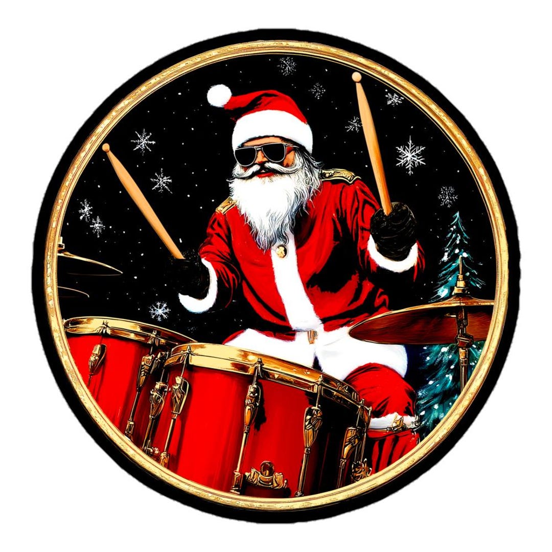 Christmas Drummer / Santa Claus Drummer Sticker - Etsy