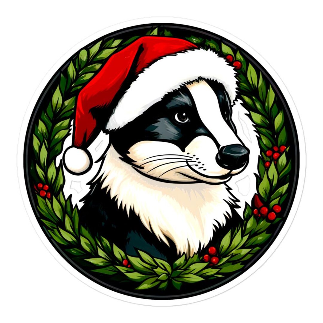 Badger Santa Claus Sticker - Etsy