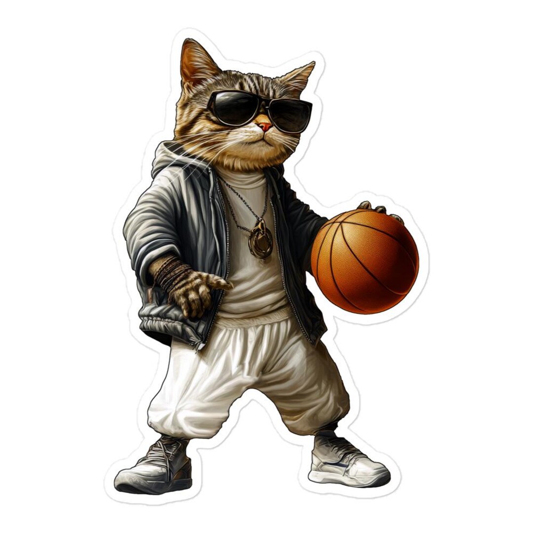 Cats Basketball / Basketball Player Cat Sticker - Etsy