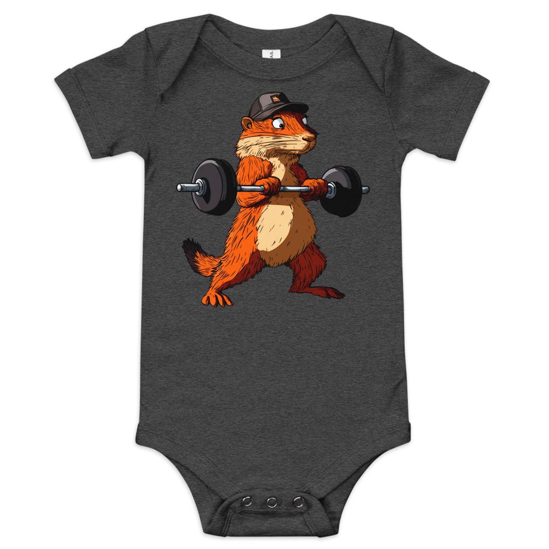Groundhog Gym Bodybuilder Baby Onesie - Etsy