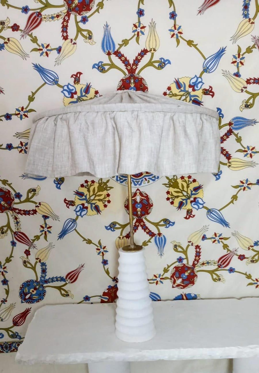 Natural Linen Lampshade, Handmade Light Shade, Soft Neutral Home Decor ...