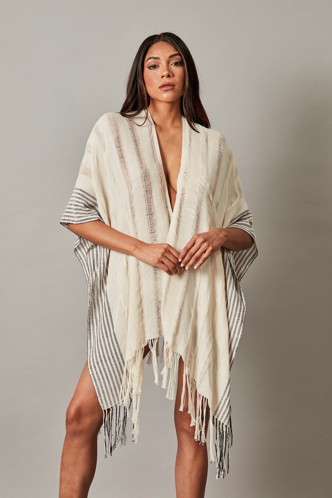 RUANA poncho / tejido a mano en lujosa alpaca bebé pura / - Etsy España