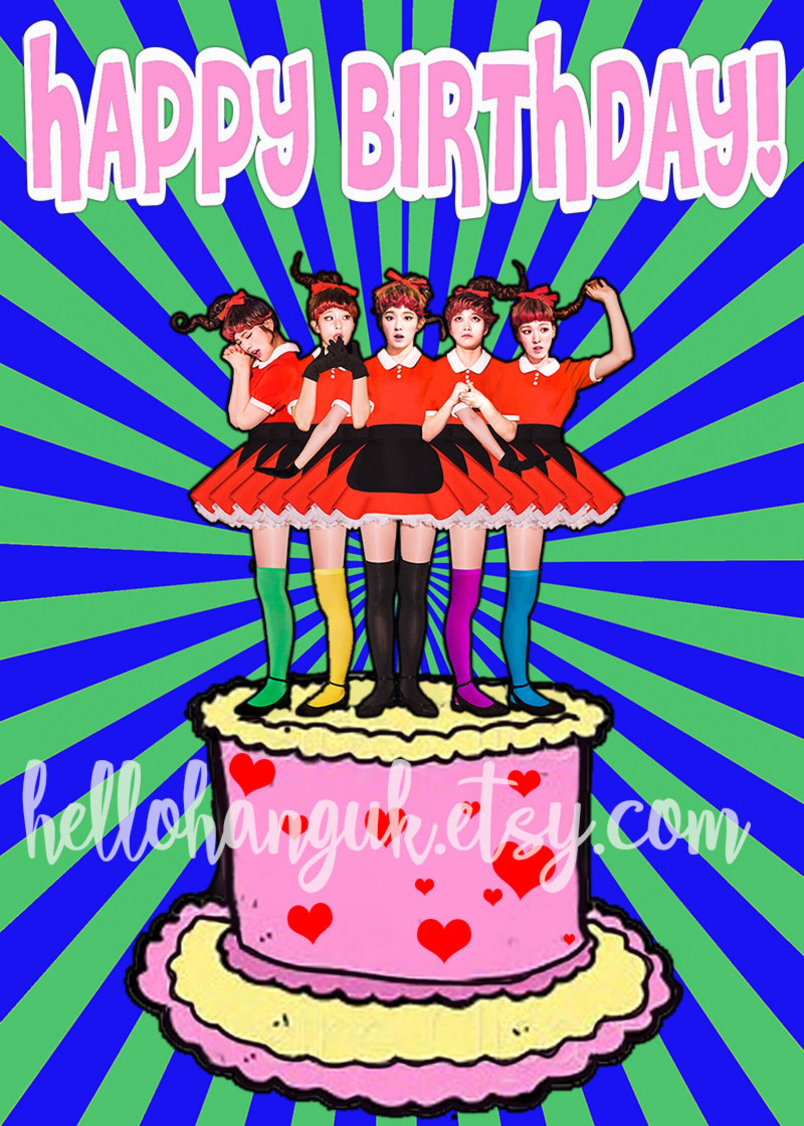 Red Velvet Birthday Card Kpop Korea Hallyu - Etsy